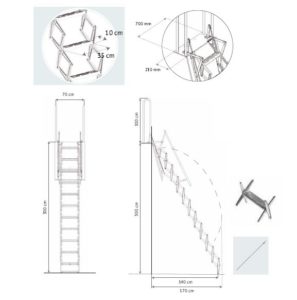 Escalera para altillo modelo Palco escamoteable - Puertas Calvente